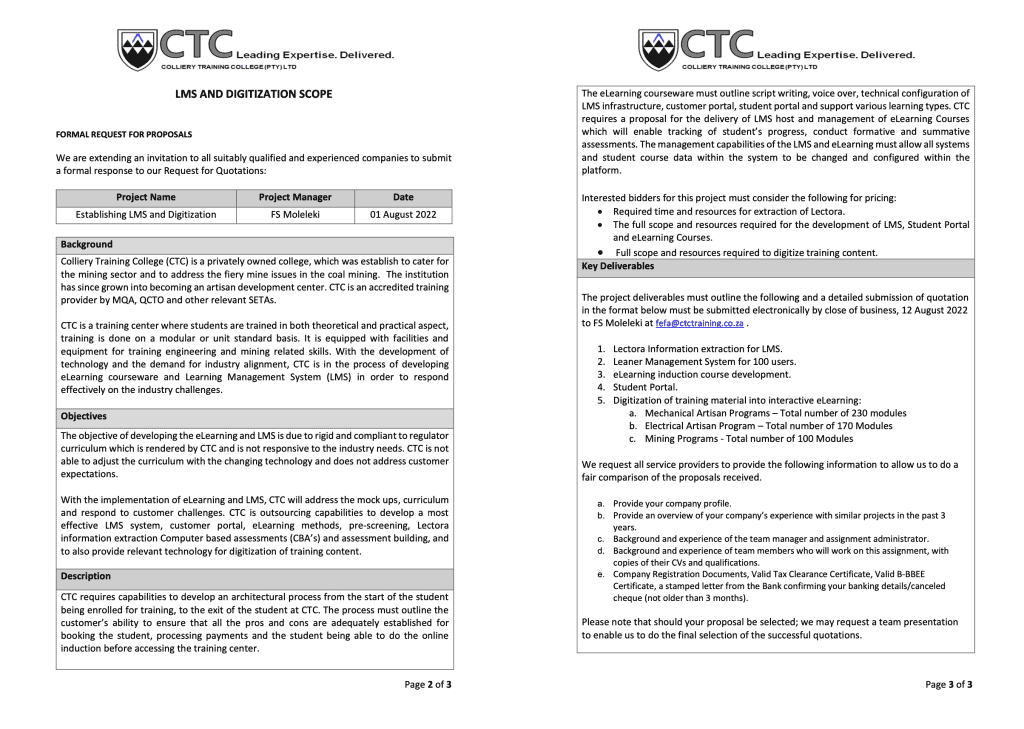 Vacancies – Colliery Training College